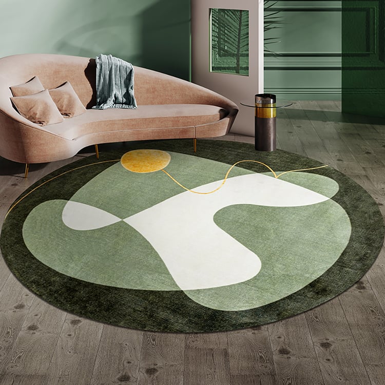 5' x 5' Creative Style Green Round Area Rug｜Homary