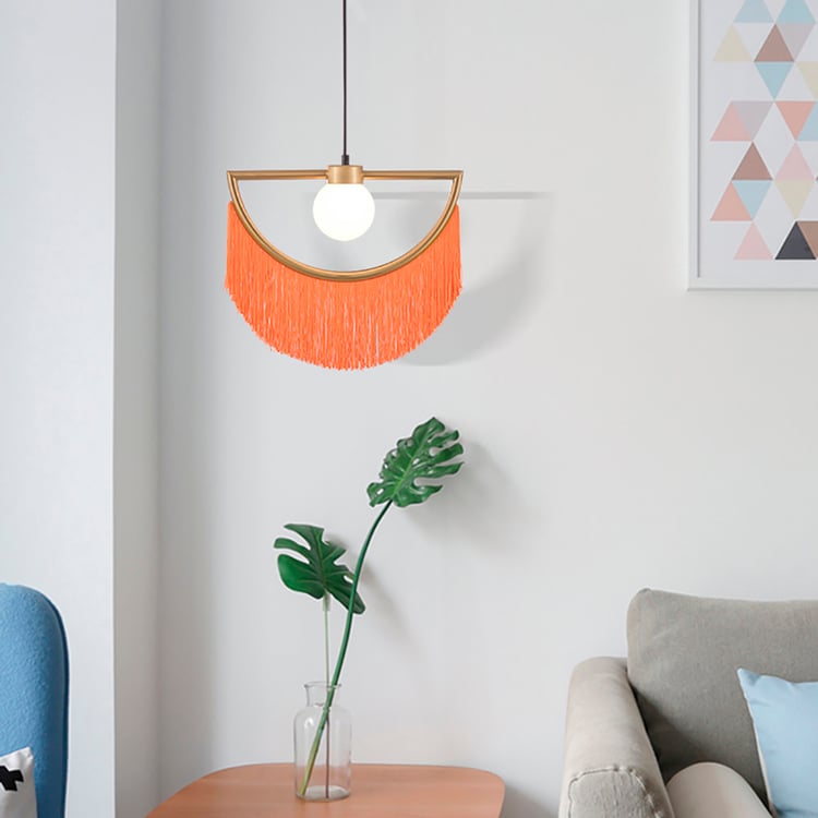 1-Light Fringe Pendant Light Eye-Shaped Gold Ceiling Light｜Homary