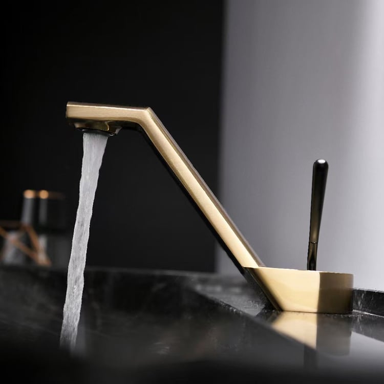 Sink Faucet Aerated Stream Single Handle Solid Brass Brushed Gold｜Homary