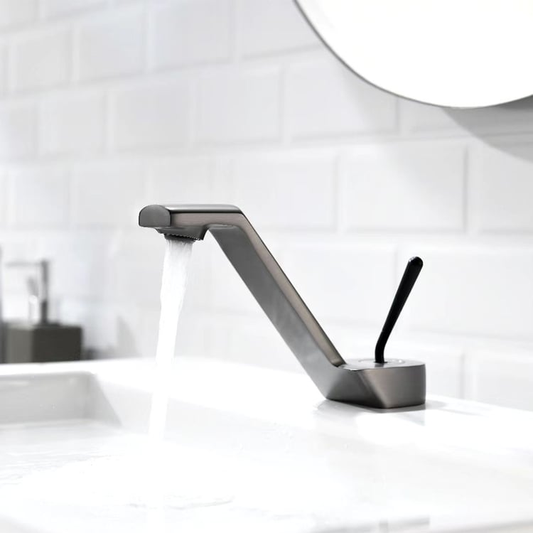 Sink Faucet Aerated Stream Single Handle Solid Brass Gunmetal｜Homary