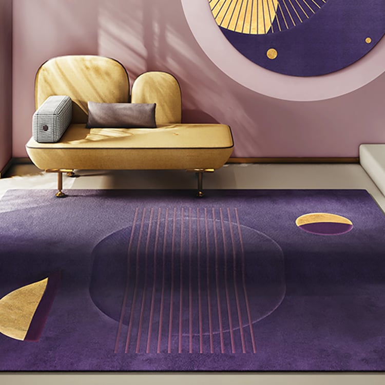 8' x 10' Designer Modern Style Retangular Deep Purple Area Rug | Homary