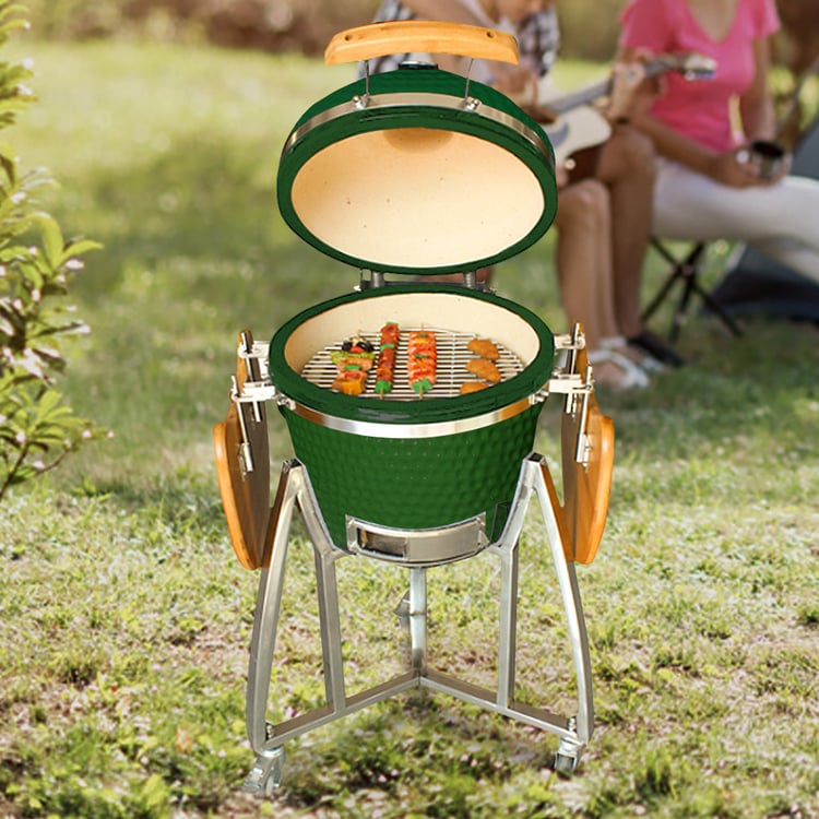 406mm Stone Texture Multi-purpose Portable Ceramic Kamado Grill with ...