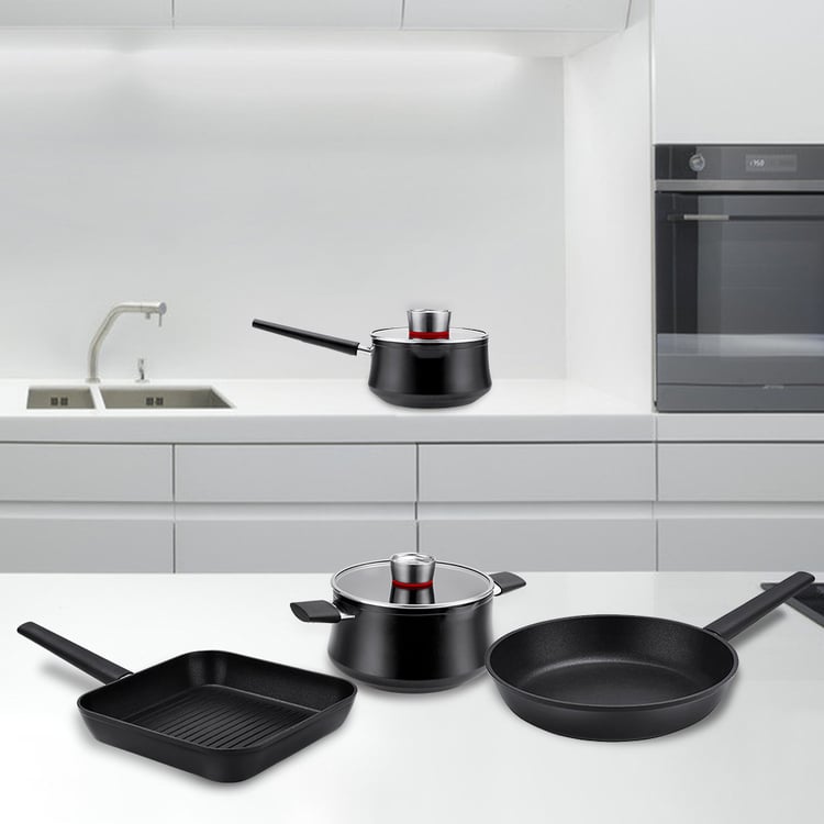 6 Pieces Nonstick Aluminum Cookware Set Antibacterial Cookware with ...