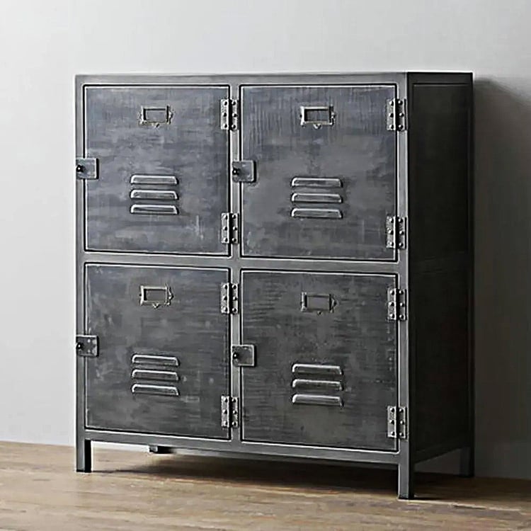 Industrial Loft Black File Cabinet 4-Door Metal Cabinet 35" in Height ...