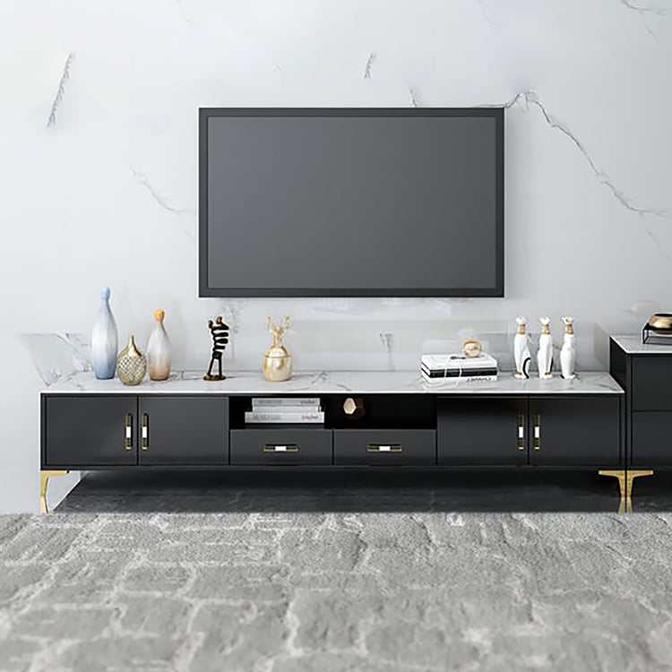 Black and white tv stand store