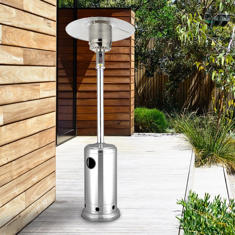46,000BTUs Outdoor Patio Propane Heater Stainless Steel With Low Gas ...