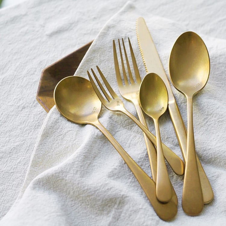 16 Pieces Stainless Steel Flatware Set with Brushed Surface, Service for 4 | Homary UK