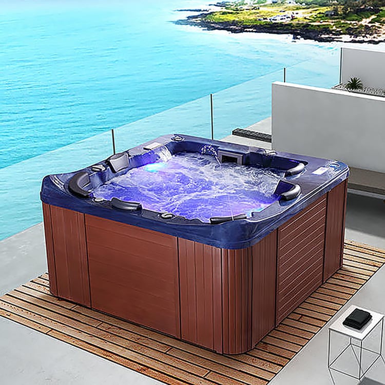 2100mm Square Acrylic Outdoor Spa Massage Bath 6-Person 67-Jet｜Homary UK