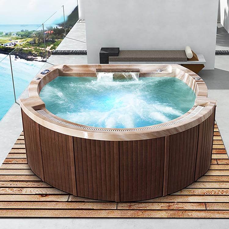 2330mm Semi-circle 5-Person 27-Jet Acrylic Outdoor Spa Massage Bath ...