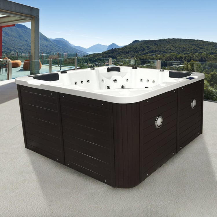2000mm Square Outdoor Acrylic Hot Bath 49-Jet Suitable for 5 Person ...