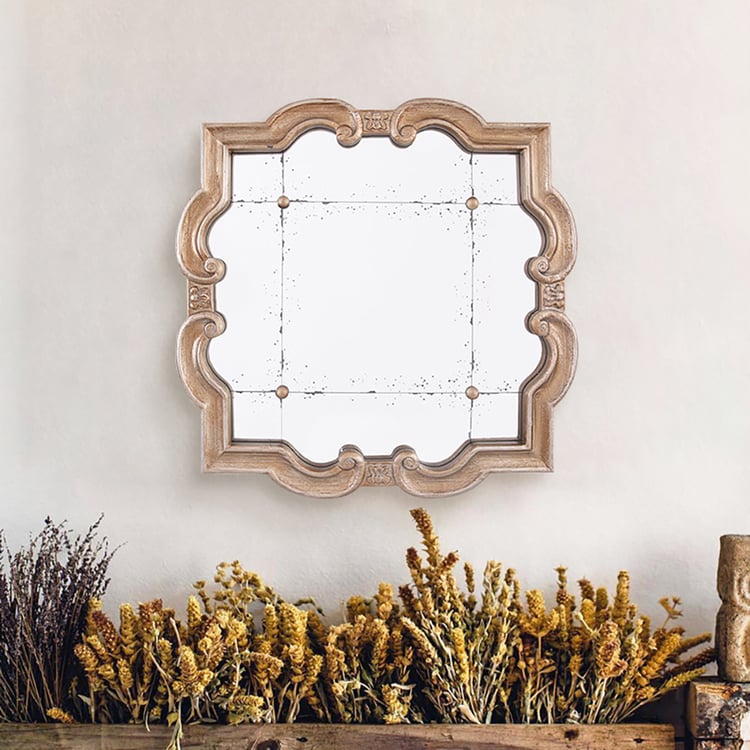 Vintage Carved Wood Wall Mirror Decorative Wall Art｜Homary AU