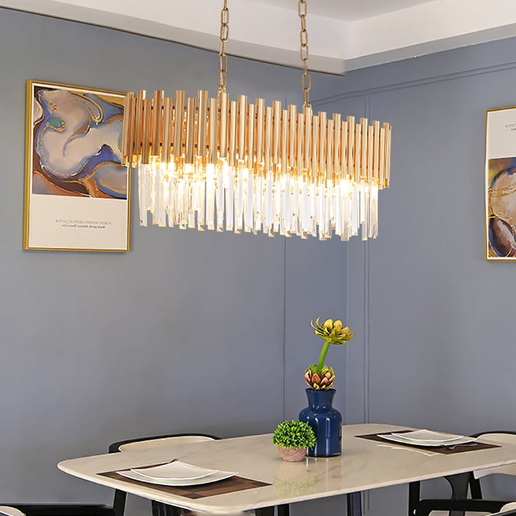 Modern Tiered Crystal Kitchen Island Light 8-Light with Adjustable ...