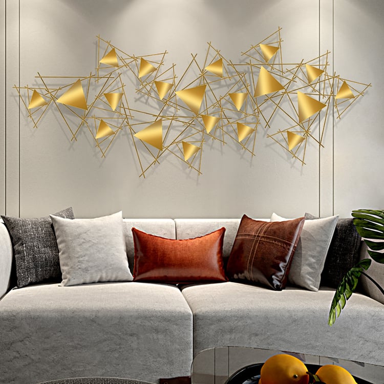 Luxury Triangle Metal Wall Decor Overlapping Geometric Home Art｜Homary AU
