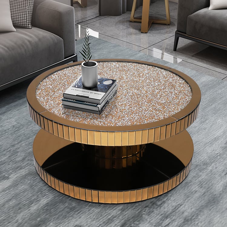 Glass glitter coffee table store