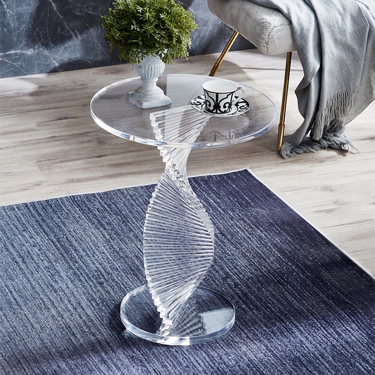 Contemporary Round Acrylic Side Table Homary UK