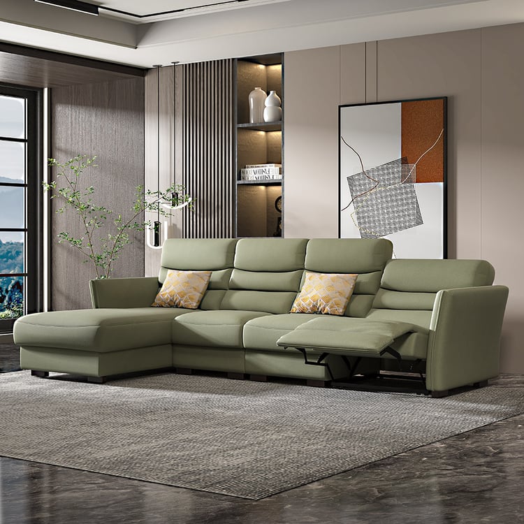 Left Hand Facing Reclining Sofa & Chaise Leath-aire Upholstered in ...
