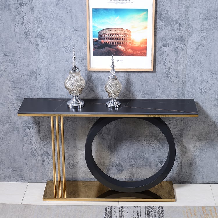 Black stone console table store