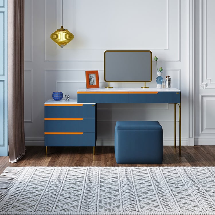 Navy blue makeup vanity store