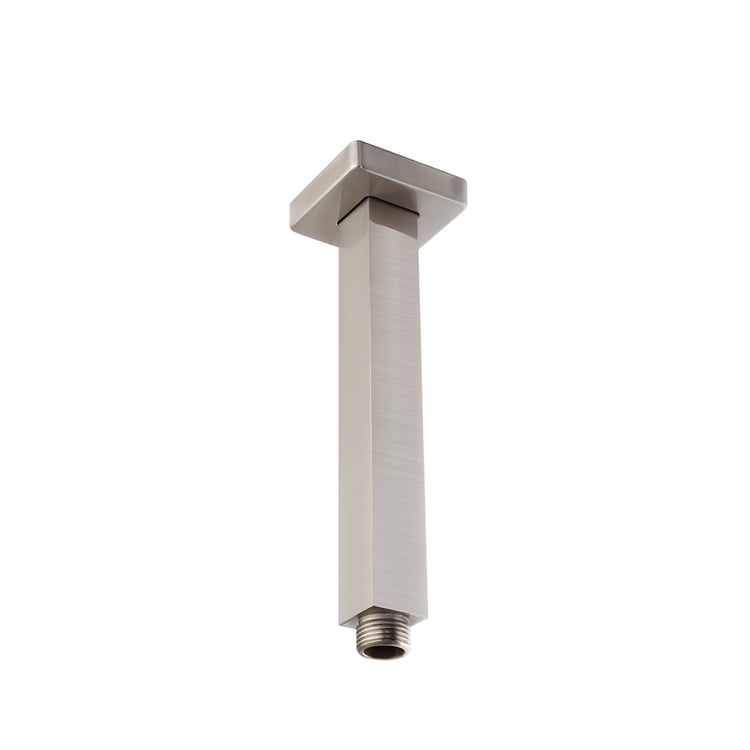 Brushed Nickel 8 Inch Square Ceiling Mounted Shower Arm Solid Brass and ...