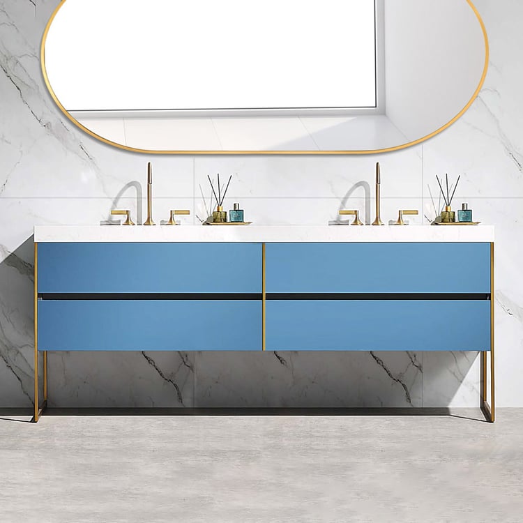 1600mm Large Post-modern Bathroom Vanity with Vanity Top & Double ...