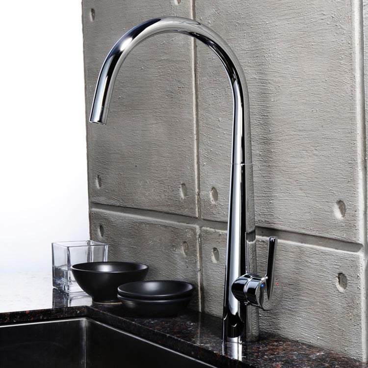 Levia Chrome Modern High Arc Kitchen Faucet｜Homary
