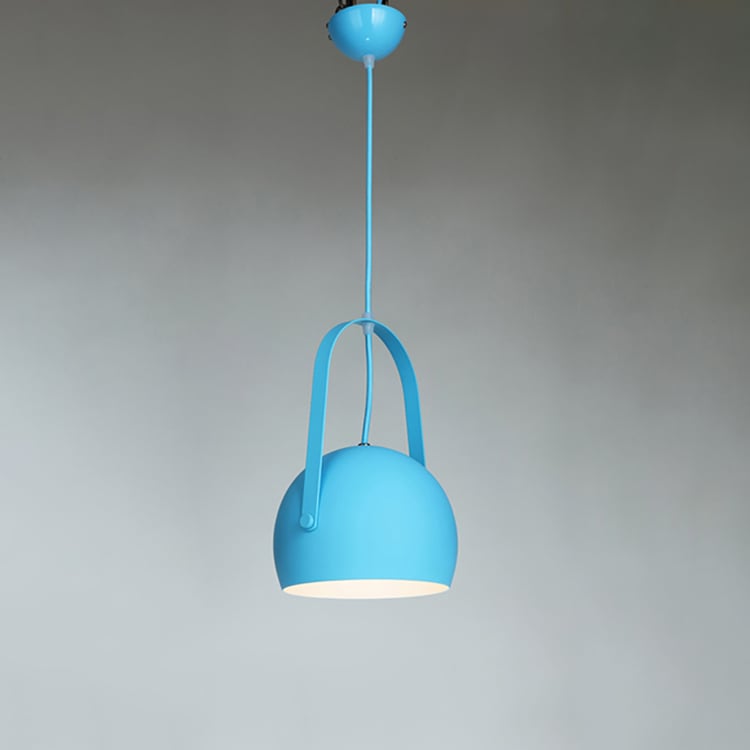 Modern Blue Adjustable Cable 1-Light Dome Shade Metal Pendant Light｜Homary