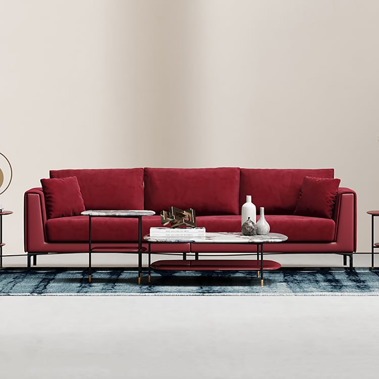 Red 4 seater sofa store