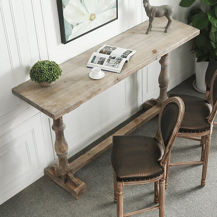 Rustic Bar Height Wood table Rectangle 1200mm Sofa Console Bar Table ...