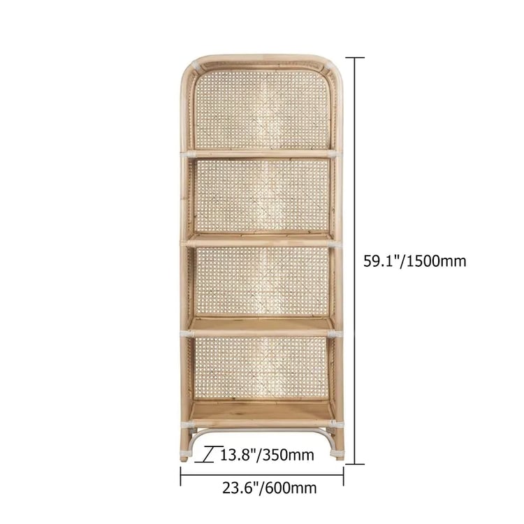 Rattan cane bookshelf store