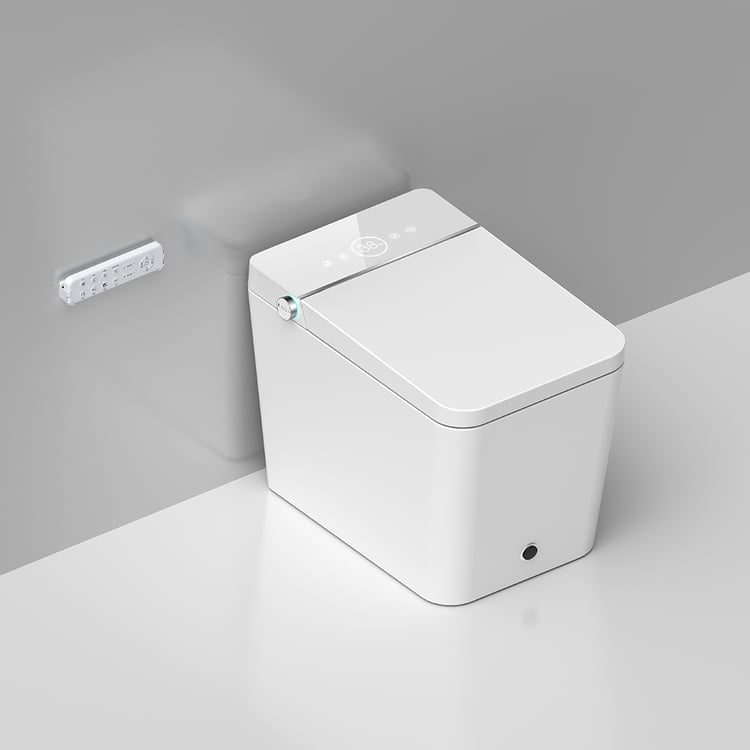 One-Piece White Square Intelligent Smart Toilet with Automatic Cover ...