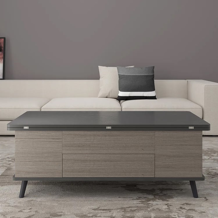 5 Pieces Lift Top Coffee Table Set with Storage Convertible Dining Table with Ottomans Homary