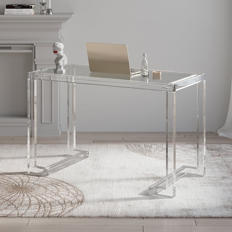 Clear computer desk store