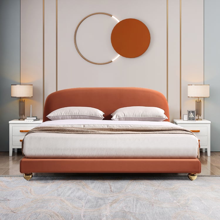 Modern King Upholstered Platform Bed Low Profile Cloud Bed Homary