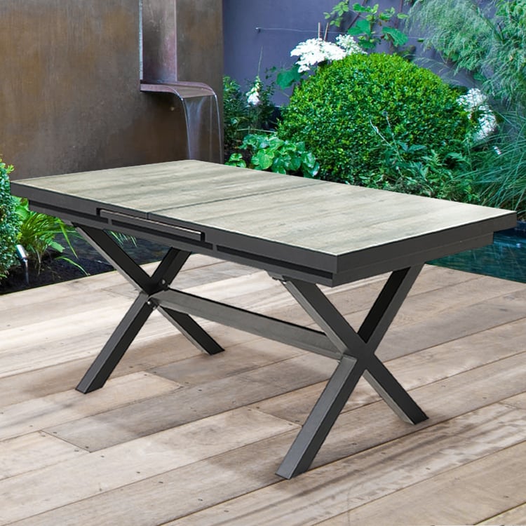 Black extendable outdoor dining table store