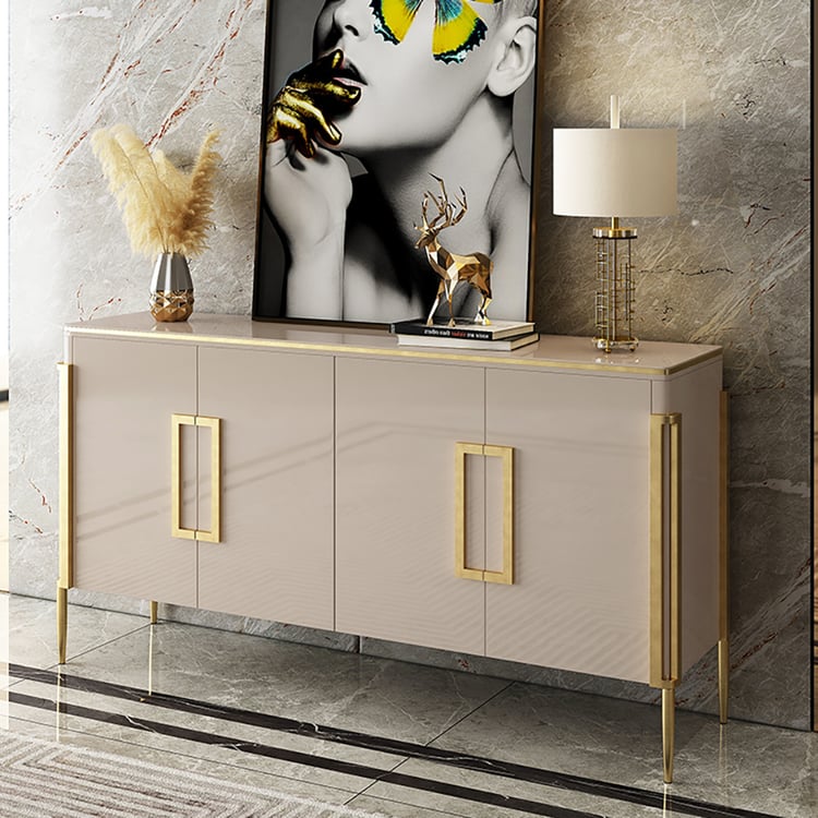 Glass buffet table store