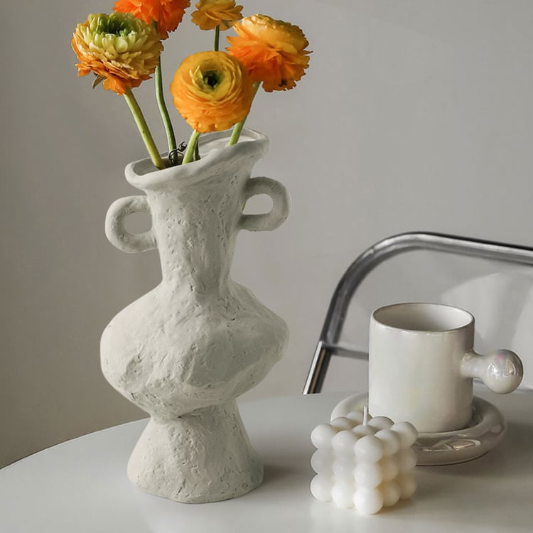 Japandi Gray Ceramic Flower Vase Planter Pot Table Photo Prop Home ...