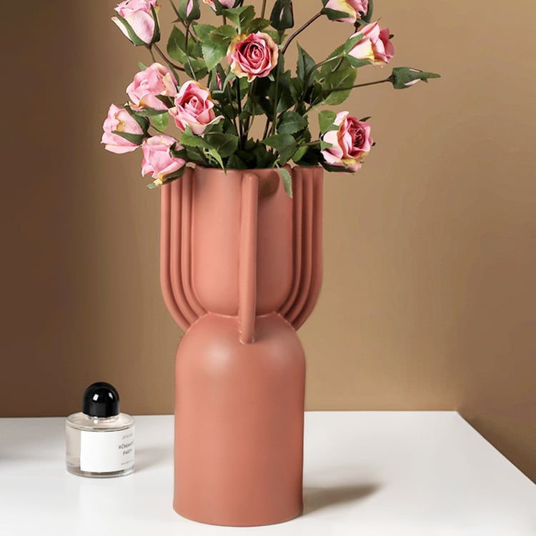 Modern Morandi Red Table Flower Vase Abstract Planter Pot Photo Prop ...