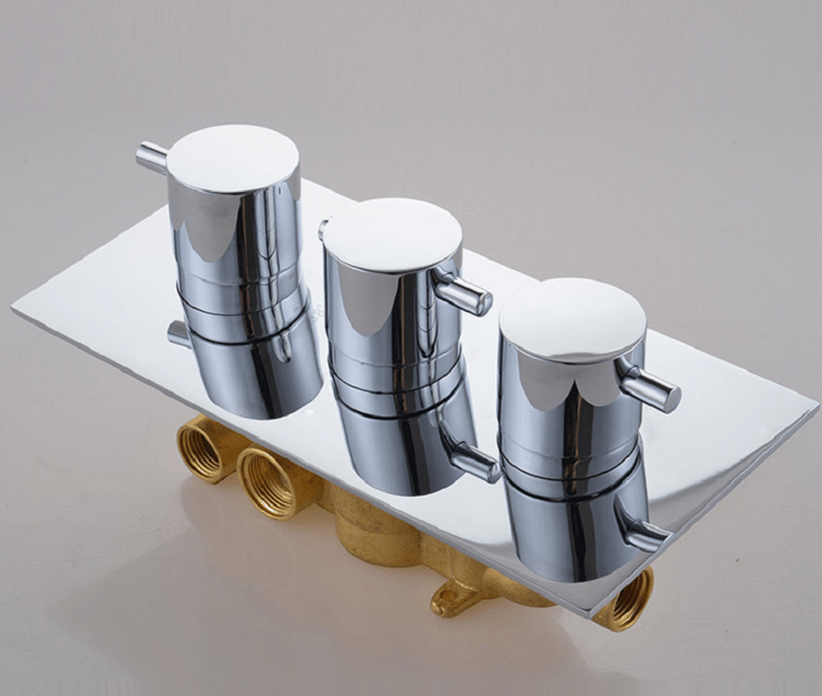 Modern Three Function Valve Thermostatic Valve Brass in Chrome Finsh ...