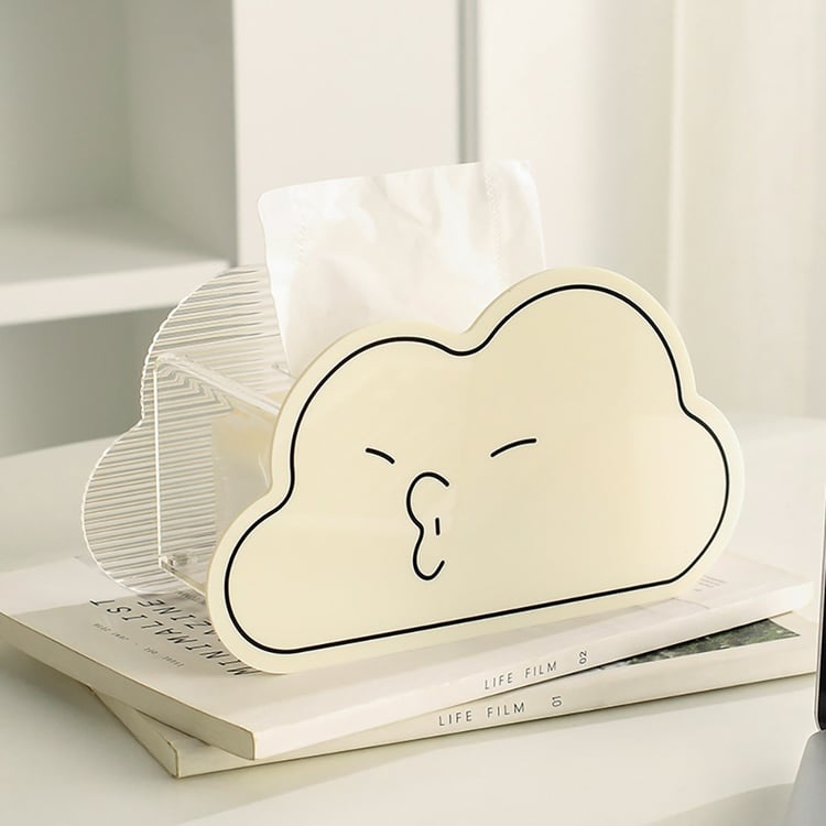 Modern White Acrylic Cloud-shaped Tissue Box Holder Cute Facial Tissue ...