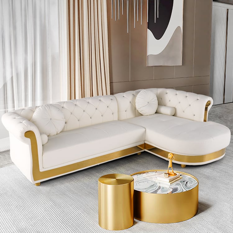 White and gold sectional store