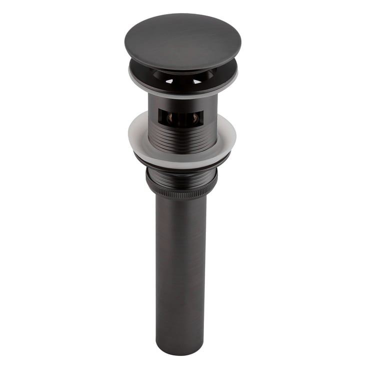Oil Rubbed Bronze Push Popup Drain Assembly with Overflow for Bathroom Sinks Homary UK