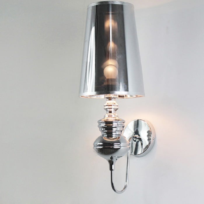 Silver Wall Sconce Hanging Wall Light with PVC shade｜Homary