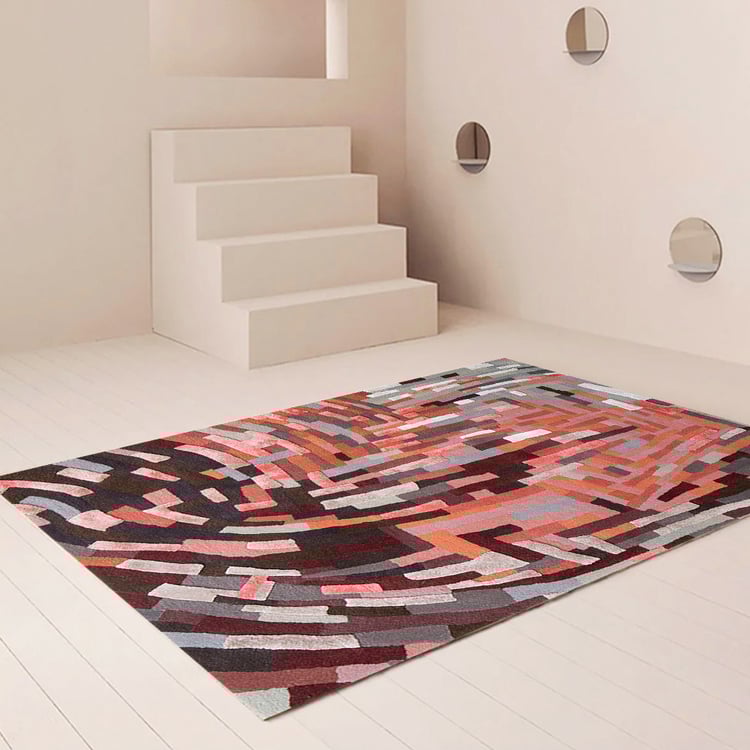 3'x 5' Modern 3D Texture Pink Rug Geometric Pattern Living Room ...