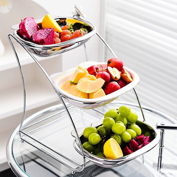 White Tiered Fruit Stand