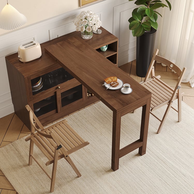 47.2 Walnut Sideboard Cabinet Modern Storage Sideboard with Extendable Dining Table homary