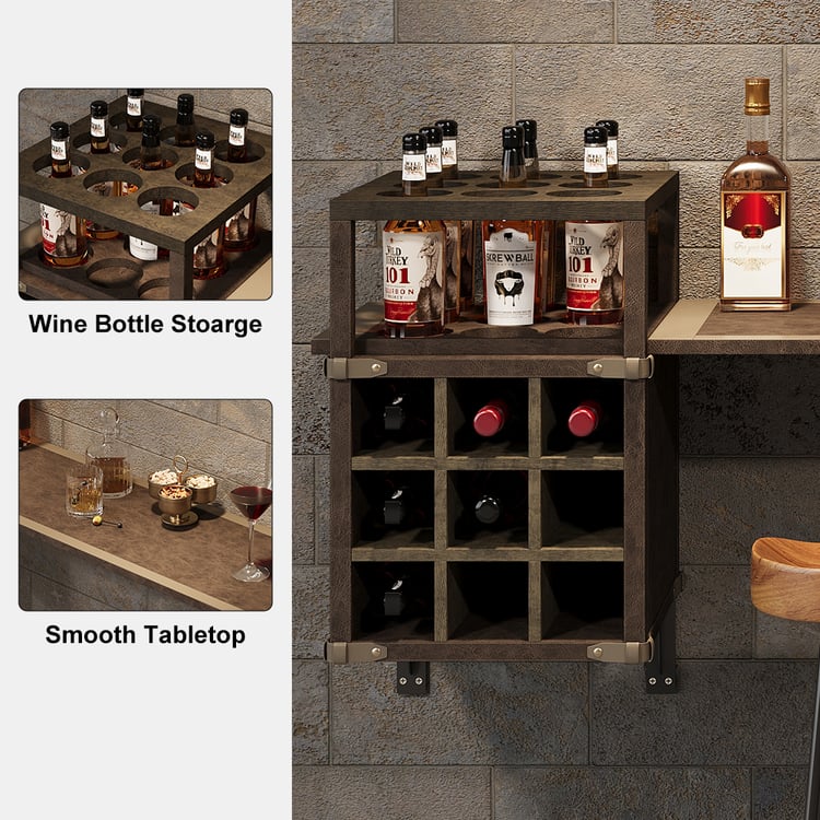 Pub table with wine rack store