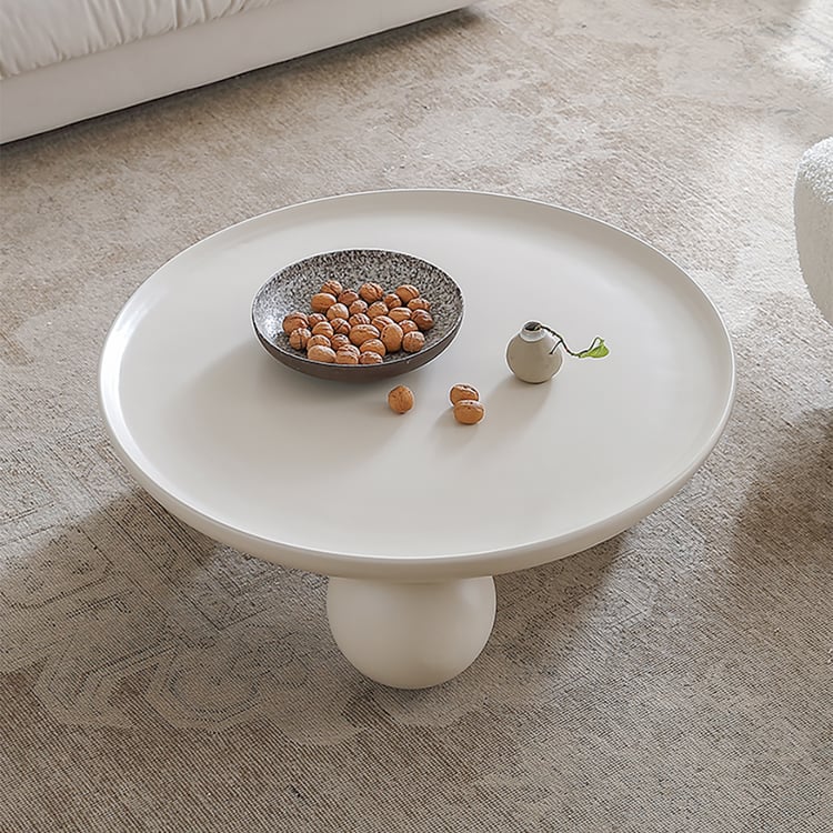 Ceramic White Round Coffee Table