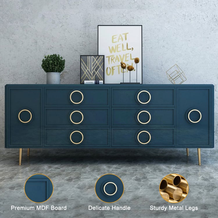 Blue sideboard with drawers store