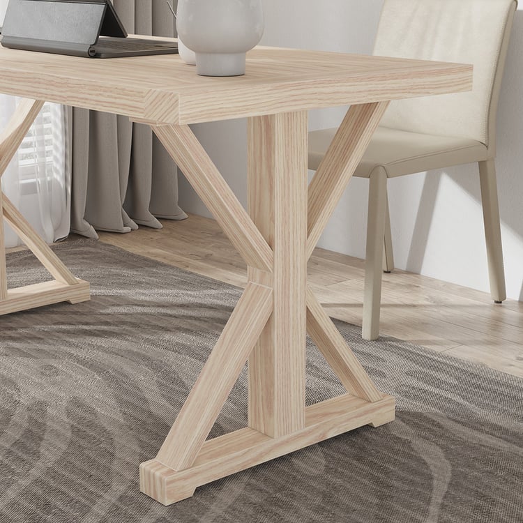White Weathered Wood Desk 1500mm Rustic Farmhouse Wash White Wooden
