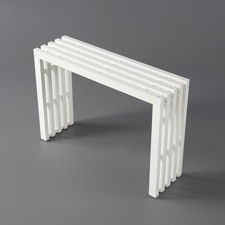 1220mm Modern White Waterfall Console Table Narrow Wooden Entryway Table Homary UK